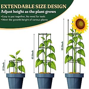 LOMNYIY Garden Trellis, Tomato Cage Tall Plant Support Climbing Vines Flowers Stands Cucumber Trellis Plant cage(Tall 55.1 inches，1PACK)