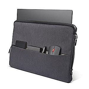 Lenovo Urban Laptop Sleeve for 14" Notebook, Water Resistant, Soft Padded Compartments, Accessory Storage, Reinforced Rubber Corners, Extendable Handle, GX40Z50941, Charcoal Grey