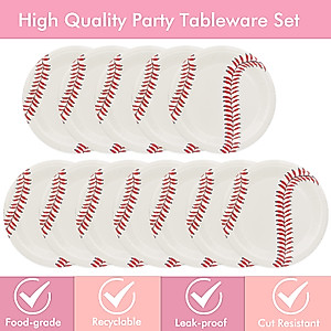 SNIMICS 40PCS Baseball Party Decorations,Baseball Plates,Baseball Napkins for Baseball Birthday Party Supplies Baseball Fans Boys Baby Shower(2-Baseball)