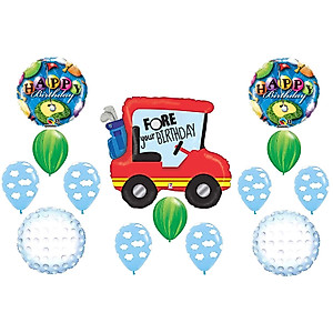 GOLF FORE YOUR Birthday Party Balloons Decoration Supplies Cart Man Clubs Ball