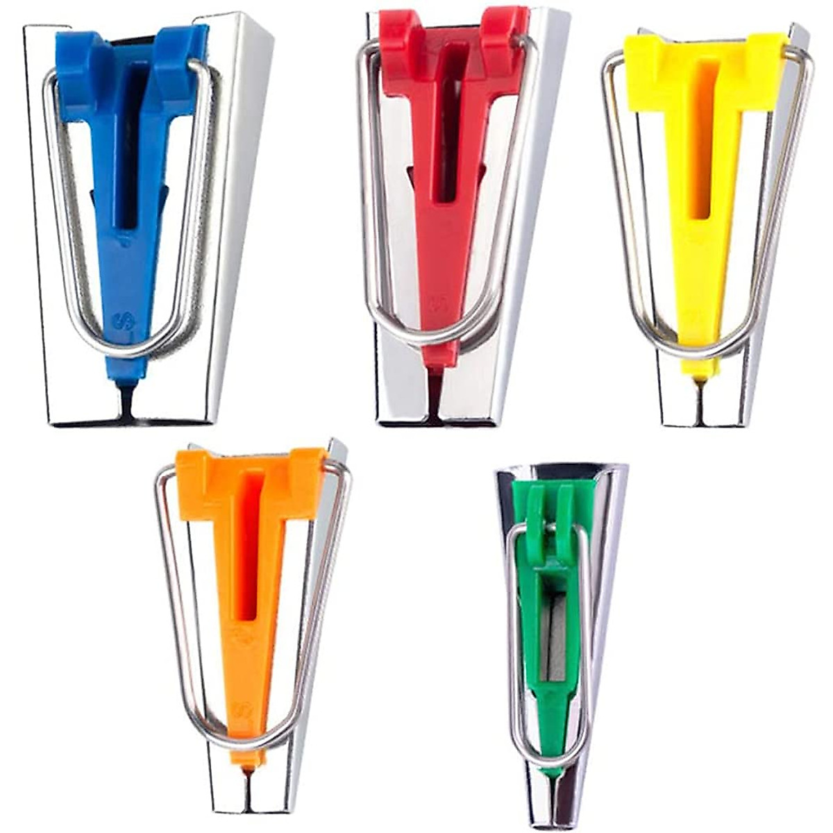 Bias Tape Makers Kit of 5 Sizes 1/4" 3/8" 1/2" 3/4" 1" DIY Quilting Tools Kit for Fabric Sewing and Quilting