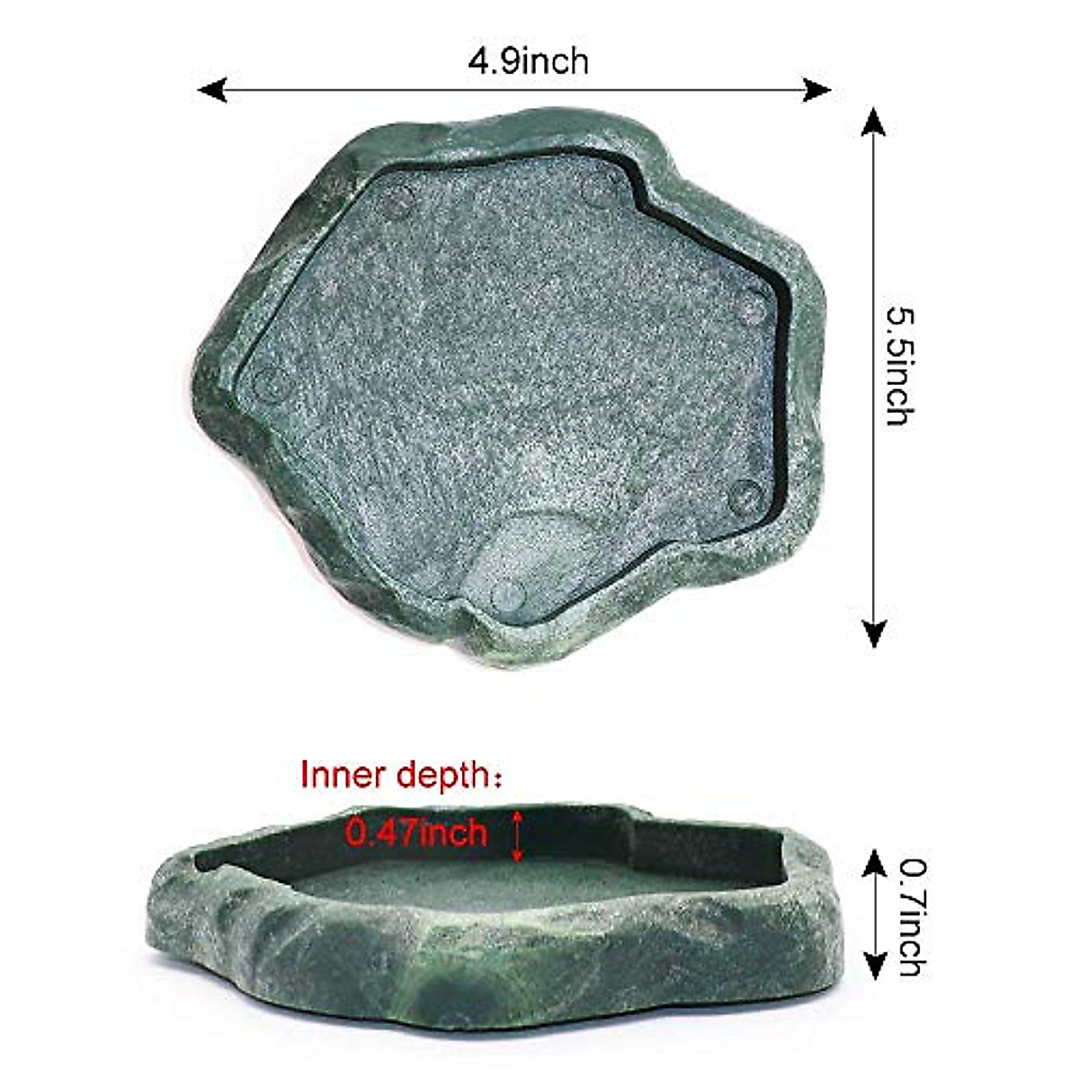 SLSON Reptile Feeder Terraium Bowl Plastic Shallow Reptile Feeder for Food and Water Feeding Dish for Lizard Gecko Bearded Dragon