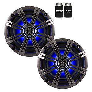 Kicker OEM Replacement Charcoal 6.5" 4-Ohm Coaxial Marine Speakers (Pair)