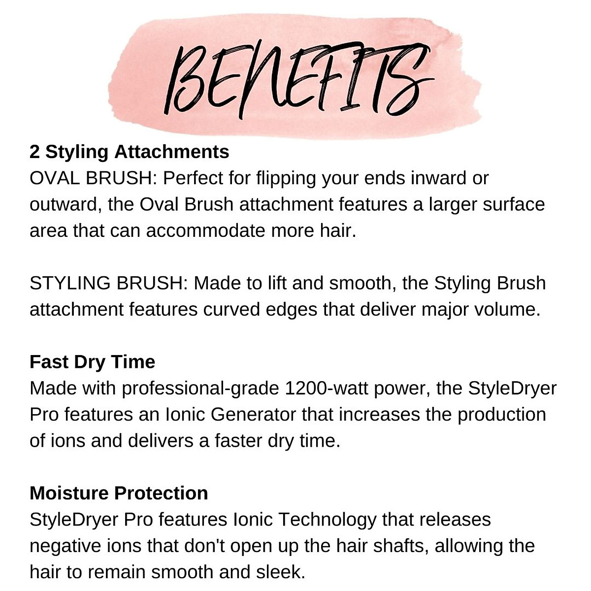 Calista Tools Calista StyleDryer Pro Custom Blowout, 2-in-1 Styling Tool, Blow Dryer and Styling Brush for All Hair Types, Includes 2 Brush Attachments, Powder Pink, 2", Medium, 1 ct.