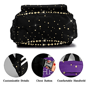 Personalized Print Cheerleader Cheer Purple Black Custom Backpack Waterproof Multifunctional Daypack with Name Gift