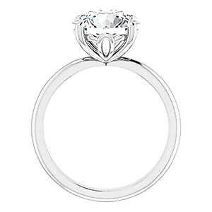 10K Solid White Gold Handmade Engagement Rings, 3 CT Round Cut Moissanite Diamond Solitaire Wedding/Bridal Rings for Women/Her, Minimalist Anniversary Ring Gifts (8.5)