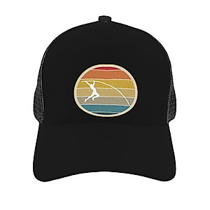 Retro Pole Vault Men's and Women's Mesh Hat Baseball Hat Sandwich Hat All Seasons Baseball Cap Black
