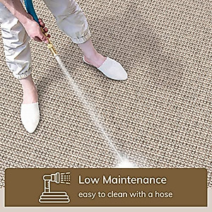 Well Woven Medusa Odin Ivory Solid & Striped Border Indoor/Outdoor Flatweave 7'10" X 9'10" Area Rug