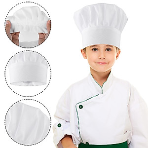 Lusofie Kids Chef Hat Adjustable White Chef Hats Elastic Kitchen Cooking Cap Baker Hat Chef Hat for Kids Girls Boys