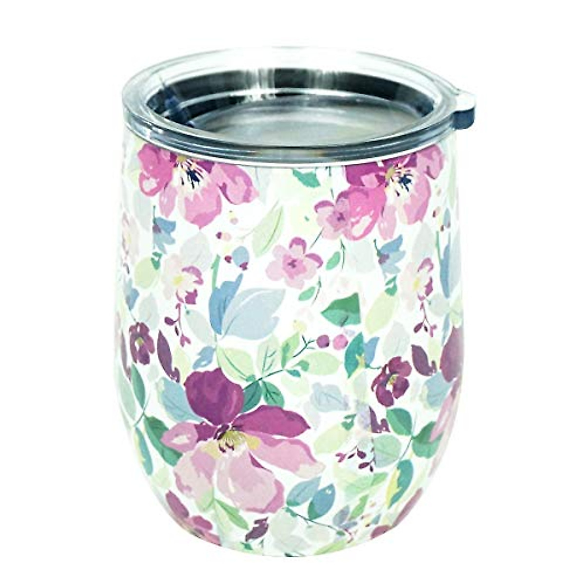 Mary Square Picket Fence Stemless Wine Glass with Lid Salem