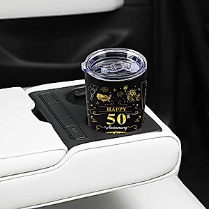 Delsakhula Happy 50th Anniversary Wedding Gifts for Men Women 50th Anniversary Tumbler 50 Years Wedding Gifts for Couple Wife Husband Back in 1973 Stainless Steel Vacuum Insulated Tumbler 20 oz