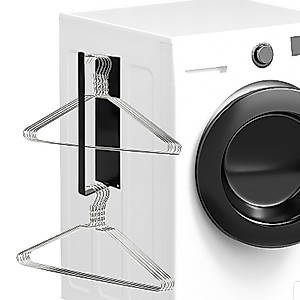 HAKDAY Magnetic Hanger Organizer, Hanger Storage Racks for Laundry Room Organization, Hanger Stacker Space Saving Hanger Storage for Adult or Child Clothes Hangers(Black)