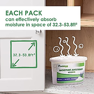 Pureegg Moisture Absorbers for Closet - 8 Packs - 10.6 Oz, Fragrance-Free Dehumidifier for Closet, Efficient Humidity Absorbers for Laundries, Kitchens, Basements