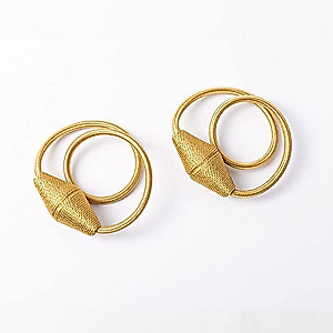 2 Pack Strong Magnetic Curtain Tiebacks for Drapes Window Curtain Holdbacks Clips Drapery for Home Kitchen Office Window Sheer Curtains or Blackout Curtains (Gold Copper)