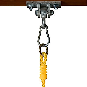 Gorilla Playsets 04-0032-B High Back Plastic Infant Swing with Yellow T bar & Rope, Blue with Yellow