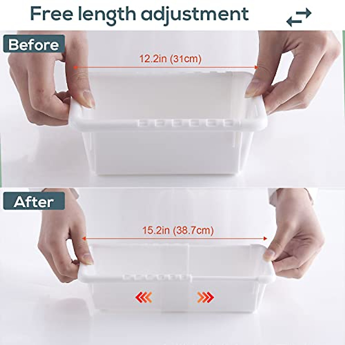 5 Pack Expandable Drawer Organizer for Utensils Holder, Adjustable Cutlery Tray, Drawer Dividers Organizer for Silverware, Flatware, Knives in Kitchen, Bedroom, Living Room (M)