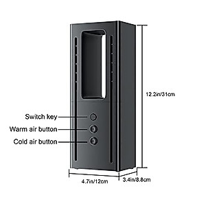 #6w5G94 2 in 1 Heater Fan Combo Portable Cooling Fan Bladeless Personal Fans 700W Overheat Protection for Home Office Black