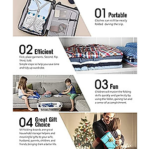 BoxLegend Version 4 Shirt Folding Board t Shirts Clothes Folder Durable Plastic Laundry folders Folding Boards Helper Tool for Adults and Children, White