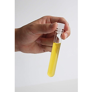 JOYYU 12x100mm 8ml Clear Plastic Test Tubes with Caps for Scientific Experiments, Easter, Scientific Themed Kids Birthday Party Supplies, Eyelash Brushes/Candy Storage(50 Pack)