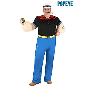 Fun Costumes Mens Plus Size Deluxe Popeye The Sailor Man Costume with Hat and Pipe, Halloween Outfit for Adults 4X