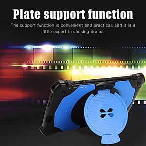 Yctze Kids Tablet 7in 4GB RAM 32GB ROM, 1960x1080 HD IPS Display, 2.4G 5G WiFi, 5000mAh Battery with Protective Brace for Eye Protection, US Plug (Blue)