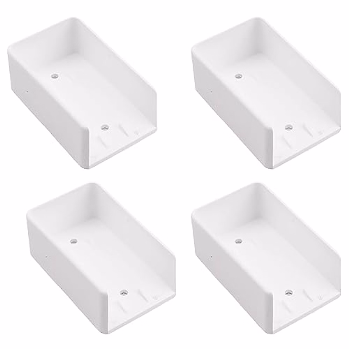 Valchemist Vinyl Fence Brackets White Rail Mount Bracket 2" x 3.5" (4, 4 Pack)