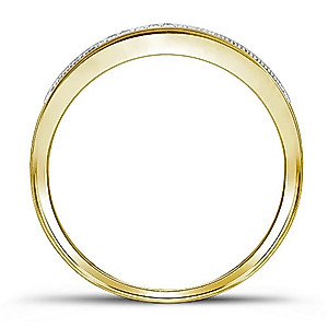 Sonia Jewels Size 7-10k Yellow Gold Ladies Womens Diamond Bridal Engagement Ring W/Matching Wedding Band Ring (1/4 cttw.)