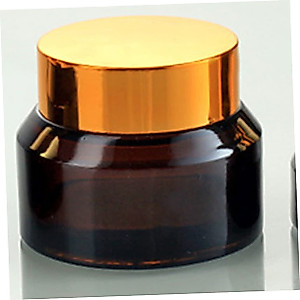 Lurrose 6pcs Travel Mini Jars Samples Face Brown Ml Facial Glass Leak-proof Up Balms Lids Refillable Jar for Cream Containers Clear Creams Makeup Round Eye Small Jewelry Lip Size