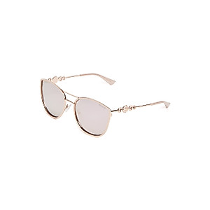 GUESS Womens GF6053 Shiny Rose Gold/Blush/Pink Mirror Lens One Size