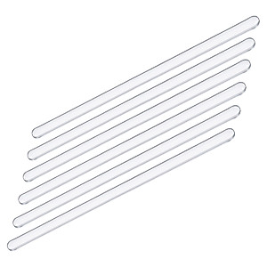 MECCANIXITY Borosilicate Glass Stick 5.91" Length 6mm Dia Stir Rod Mixing Tools with Both Ends Round for Lab Kitchen Science 6Pcs