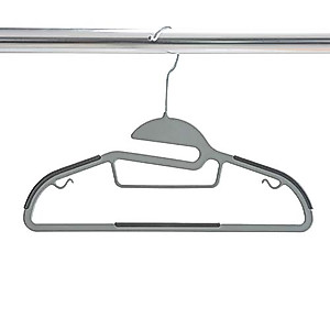 Simplify Kids 12 Pack Collar Ultimate Hangers, Non Slip Slim Space Savers, No More Stretching Baby Clothes, Light Grey (3229-LGREY)
