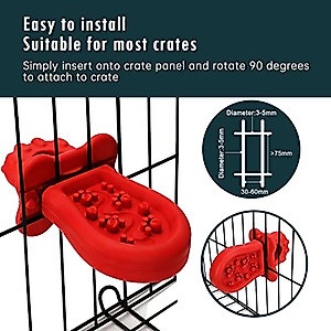 Dog Crate Training Tool Peanut Butter Treat Dispenser Licking Toy for Puppy Behavior Tool Secures to Cage to Help Reduce Anxiety,Stress, Boredom Improved Durable Design Fits All Crates