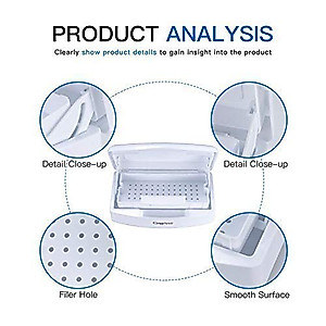 Gusnilo Nail Art Tools, Plastic Storage Box for Nail Tools,Manicure Tool, Tweezers, Hair Salon, Spa and Trimmer Manicure Equipment (1 piece, White)