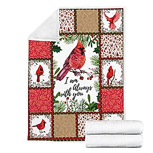 I'm with You Northern Cardinal Christmas Blanket,Red Throw Blanket for Couch,Weighted Soft Fleece Blanket,Christmas Decorations Pets (40"X30")