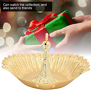 Dried Fruit Plate, Home Peacock Shape Metal Table Snack Tray, for Decoration Place Dried Fruit