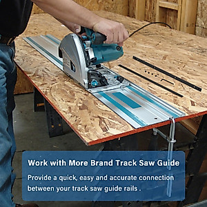 P-45777 Guide Rail Connector Kit Replacement for Makita 194368-5 55" Guide Rail Track Saw Long Cuts Compatible with DeWalt Track Saw Guide Fit for Festool and More Brand Cutting Track Accessories