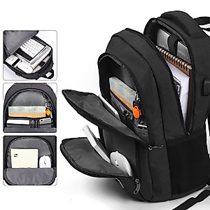 YAMTION Backpack for Men and Women,School Backpack for Teenager,15.6 inch Laptop Bookbag with USB Charging port for Business Work College Travel Trip