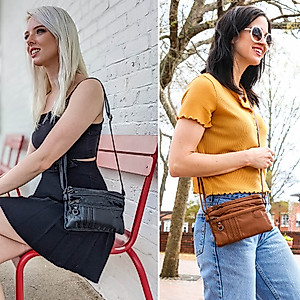 MINICAT Treble Pockets Small Crossbody Purse Soft Synthetic Leather Cell Phone Purse Wallet for Women(Green)