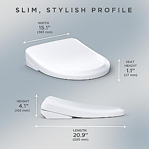 TOTO SW4734AT40#01 WASHLET+ Electronic Bidet Toilet Seat, Elongated, Cotton White