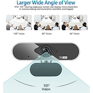 OITTIRA Webcam, 1080P Pro HD Webcam with Stereo Microphone, 110° Wide Angle, Privacy Cover, Tripod, for Conferencing, Live Streaming, Recording, Compatible with Skype/Zoom/YouTube【Upgraded Version】