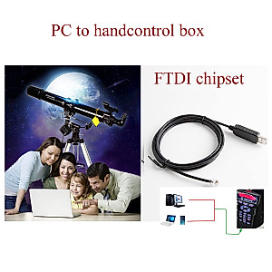 Usangreen USB to RJ9 RJ10 4P4C FT231XS RS232 Interface Handbox Control Cable for Meade 505 ETX-90 ETX-105 ETX-125 LXD75 LX80 LX90 497 AutoStar Audiostar (Length:3.2FT)