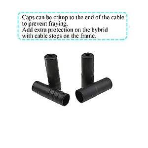 Hao Pro 5mm Diameter Plastic Brake Cable Cap and 4mm Shift Cable Cap Prevent Fraying Easily Replace Less Interference Bicycle Housing Ferrule Wire Crimp Black 60 PCS for Mountain Bike Road Bike