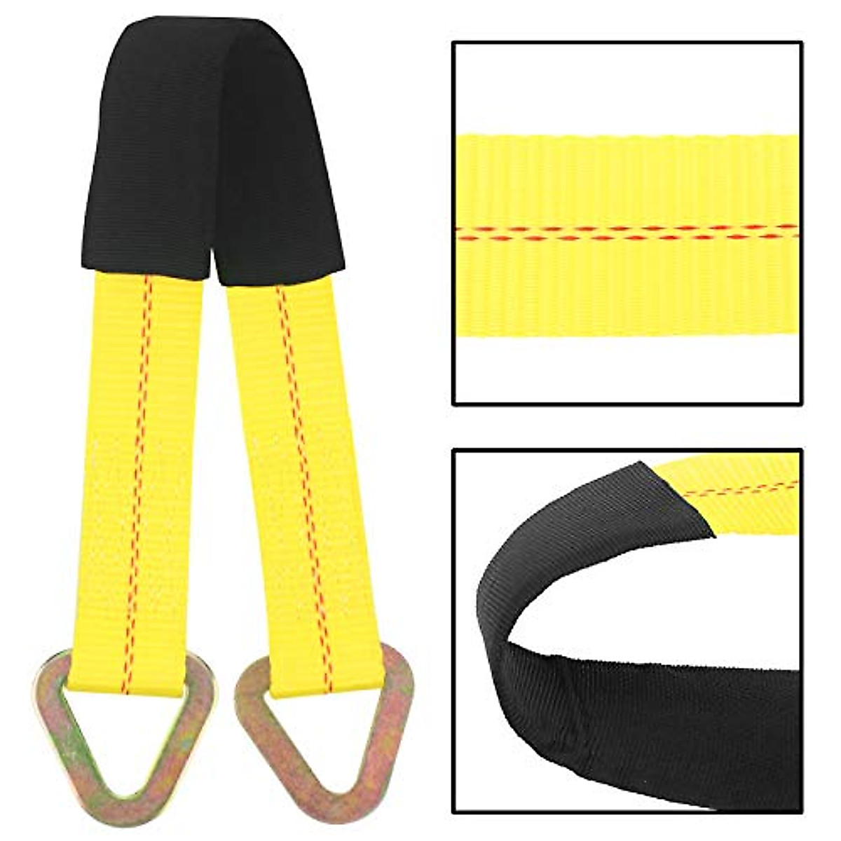 Robbor Axle Strap with D-Ring and Protective Sleeve 36 in. x 2 in Axle Tie Down Straps Offer 3333 Lb. Capacity (WLL) 10,000 Breaking Strength Heavy Duty Car Axle Tow Straps