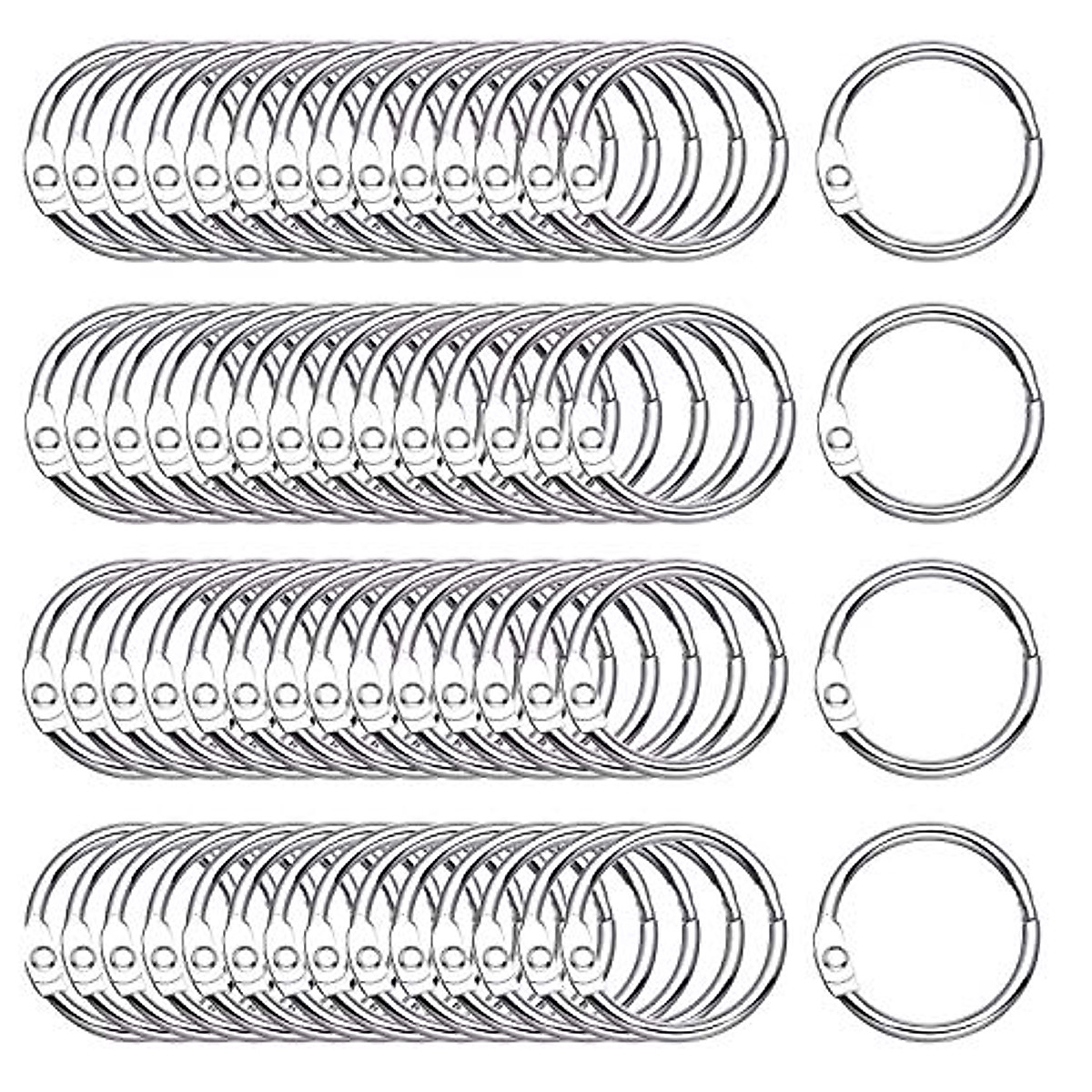 Antner Binder Rings 1.2 Inch/30mm Nickel Plated Metal Book Rings for Index Cards Flash Cards Notebook Paper Rings, Sliver Loose Leaf Binder Rings Keychain Rings Clips for School Office Home, 120 Pack