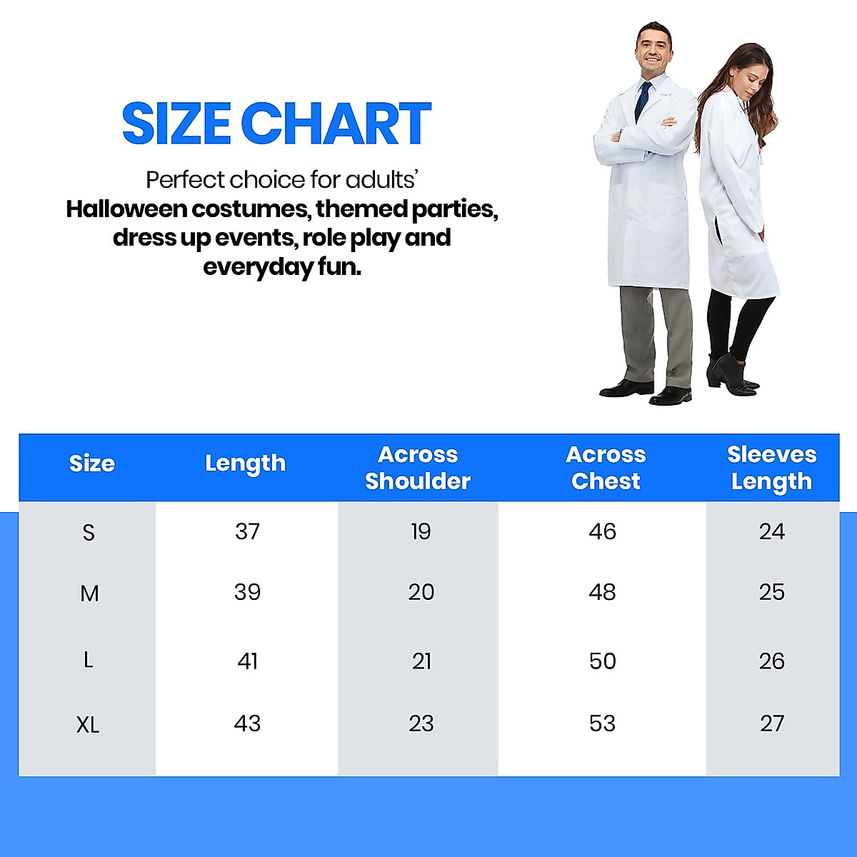 Dress up America Adults Unisex Doctor Lab Coat,White,Small