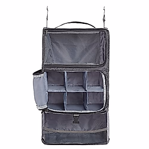 Surblue Hanging Shelves Travel Storage Bag Compression Packing Cube for Suitcase Collapsible with Extension Layer Large Capacity, Grey