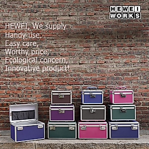 HEWEI WORKS Locking Box with Portable Storage Case, 14.2''x 7.2''x 8.2''，Childproof Medication Lock Organizer, Lockbox for Documents，Medicine & Valuables (Purple/Large)
