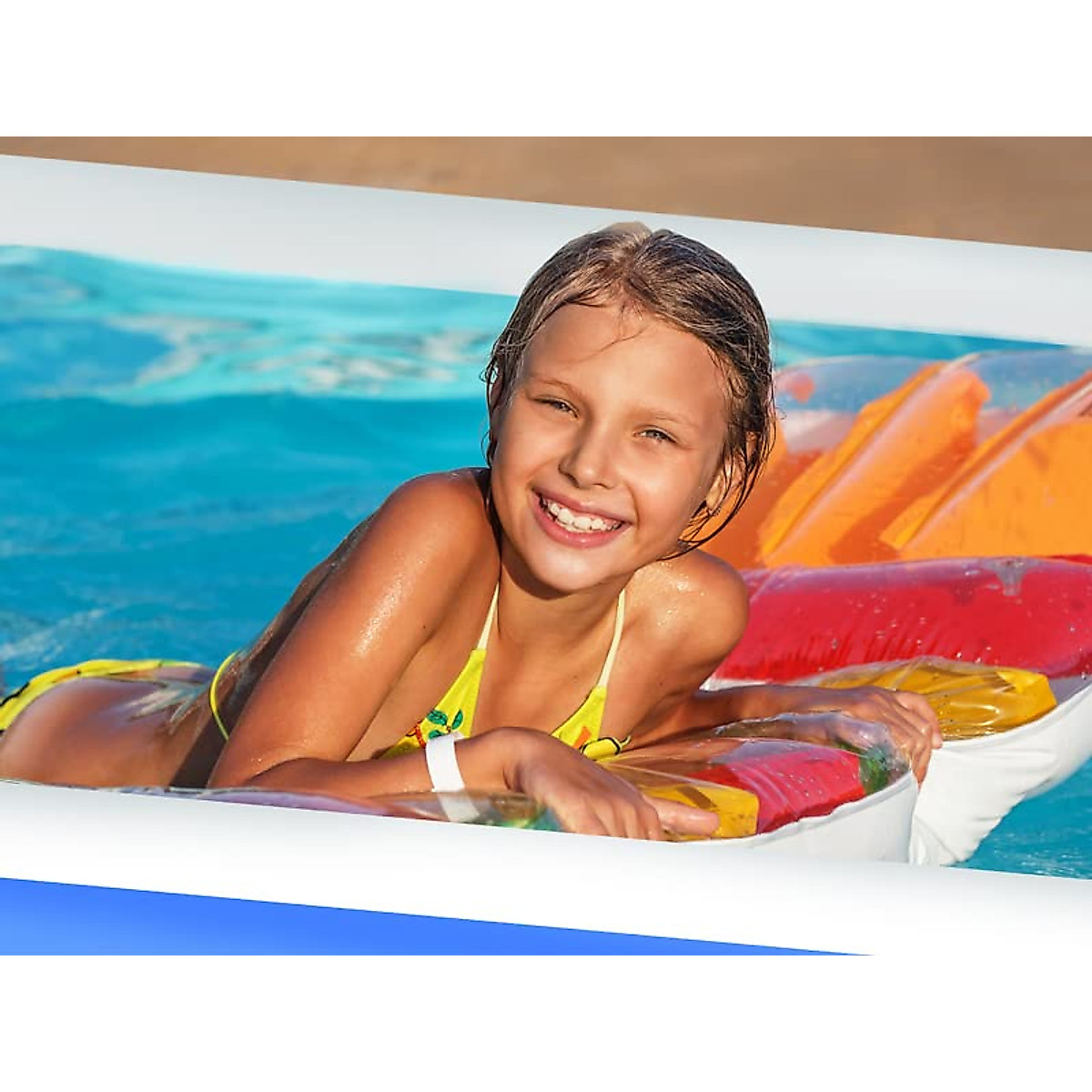Full Size Inflatable Swimming Pool with Pump 120" x 72" x 20" AMOCANE Family Large Lounge Pool for Toddlers, Kids, Adults, Play Above Ground, Backyard, Garden, Summer for Age 3+