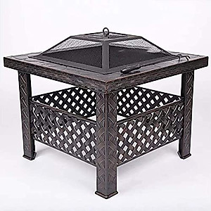 LEAYAN Garden Fire Pit Grill Bowl Grill Barbecue Rack Fire Pit, Outdoor Barbecue Table for Ground, Patio, Deck, Lawn, Outdoor or Campsite,Family Essential Multifunctional Stove