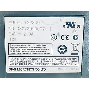 Star Micronics TSP800 Series Thermal Printer, Ethernet, Gray